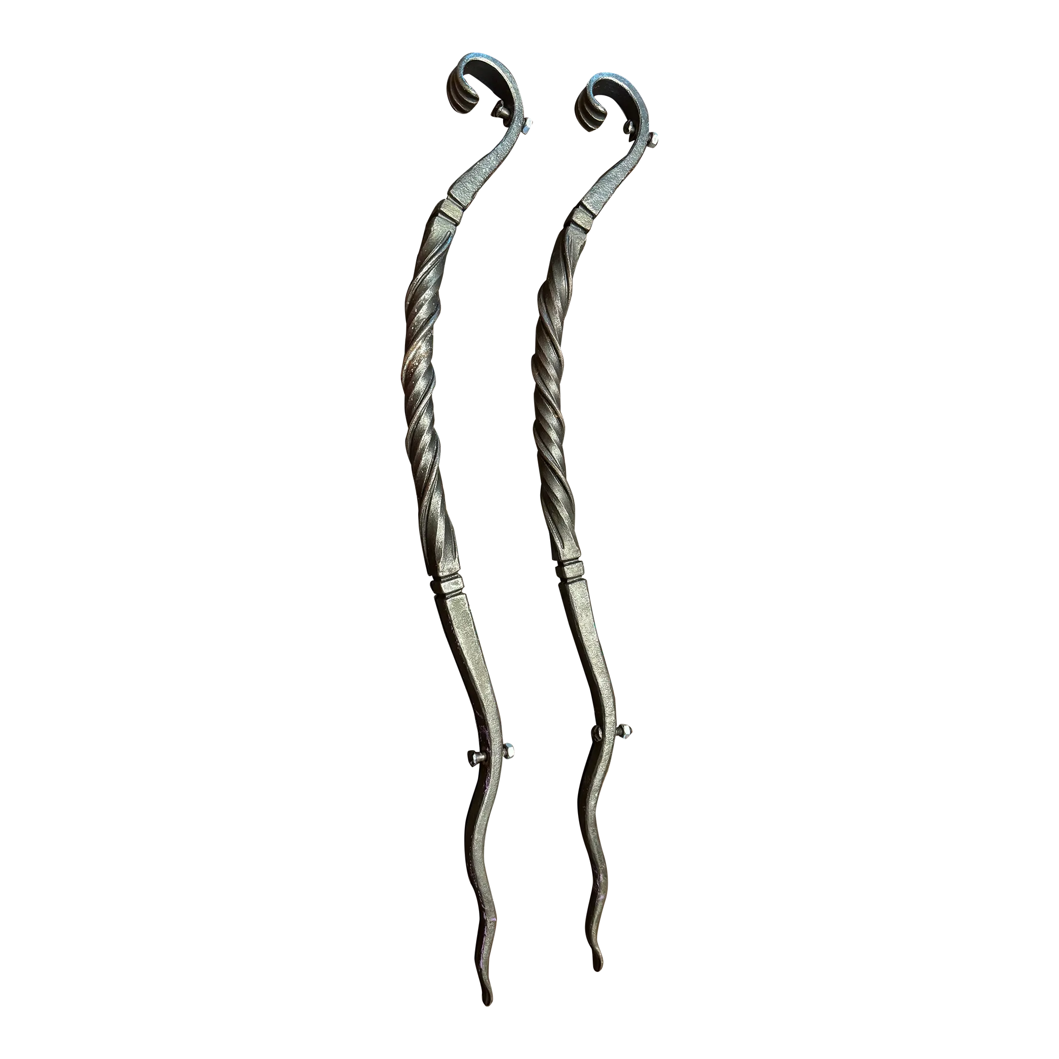 Custom Made Hand Forged Iron Cabinet Pulls - a Pair | Chairish