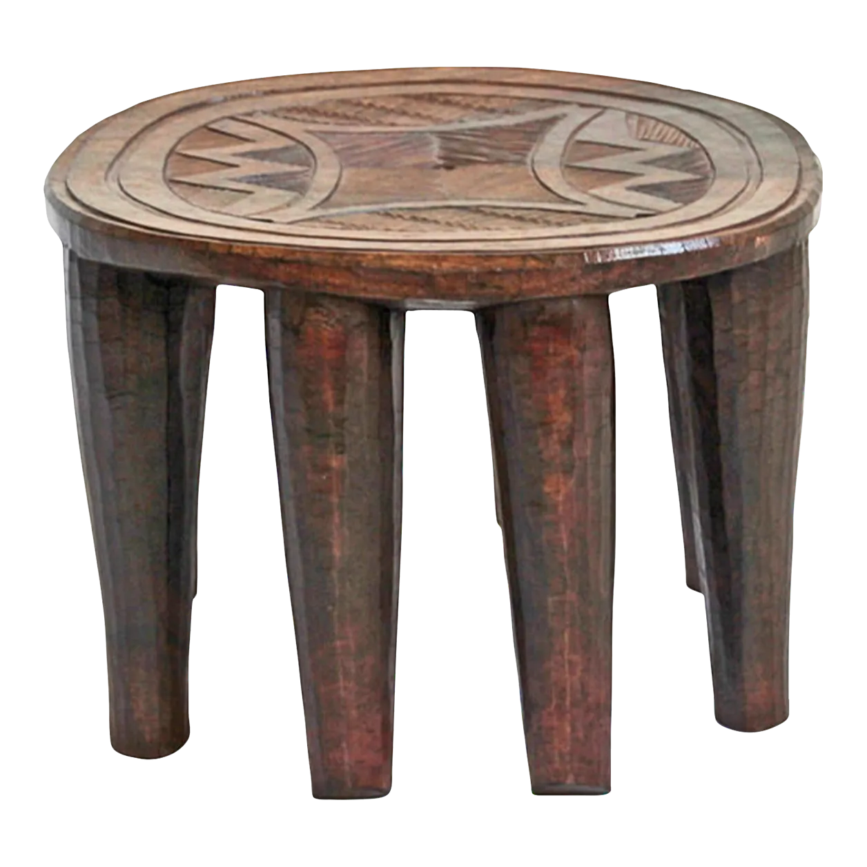 Mid 20th Century Vintage 8 Leg Wood Nupe Side Table | Chairish