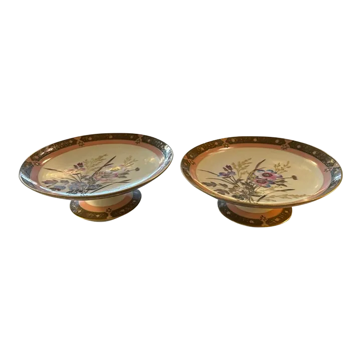 Early 20th Century Spode Footed Petit Four Servers- a Pair | Chairish