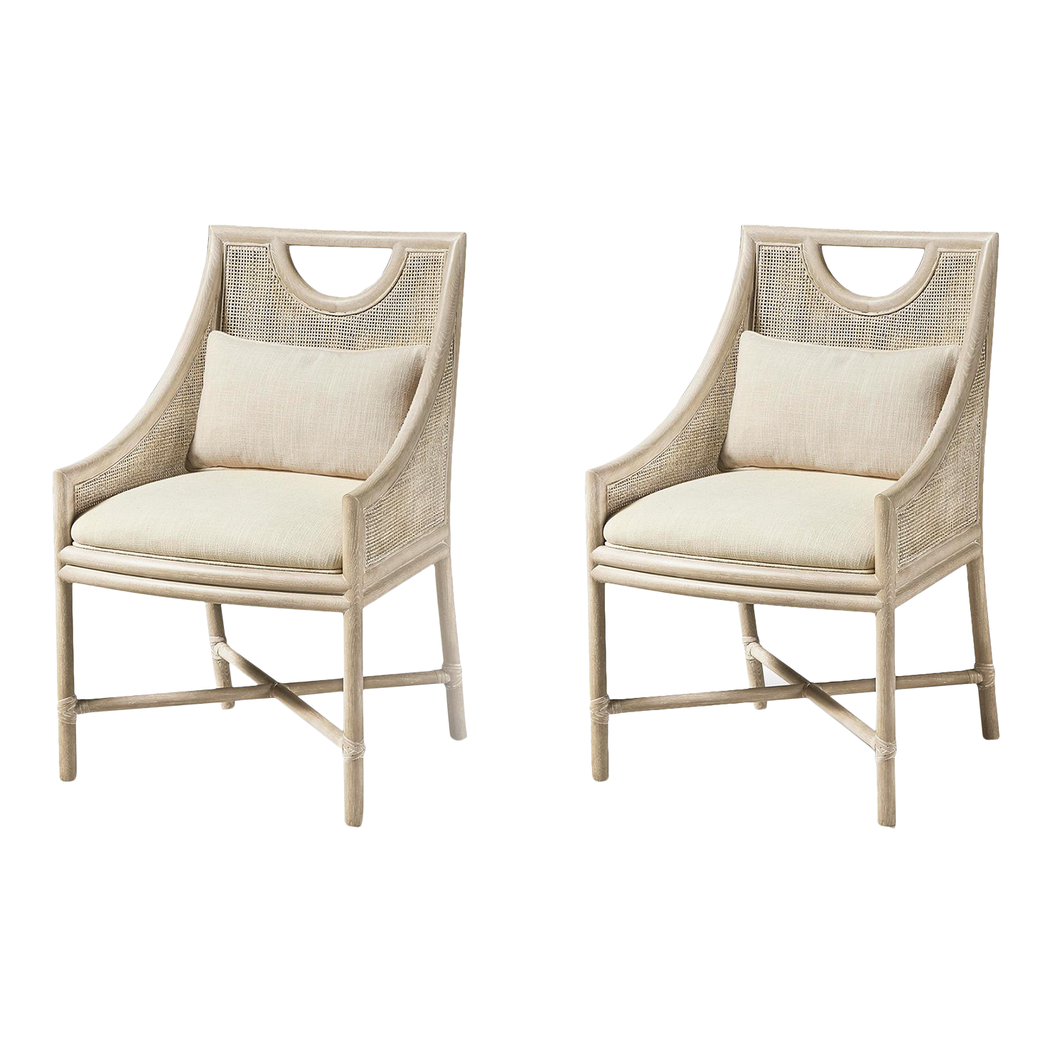 Modern Coastal Dining Chairs - a Pair | Chairish