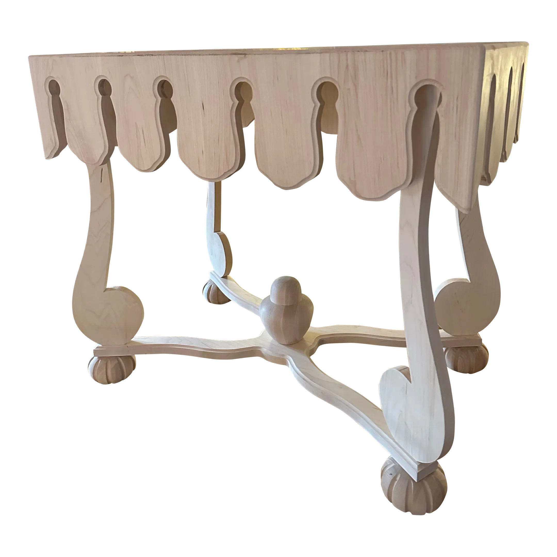 Scalloped Duchess of Windsor Gothic Jansen Style Hall or Tea Table ...