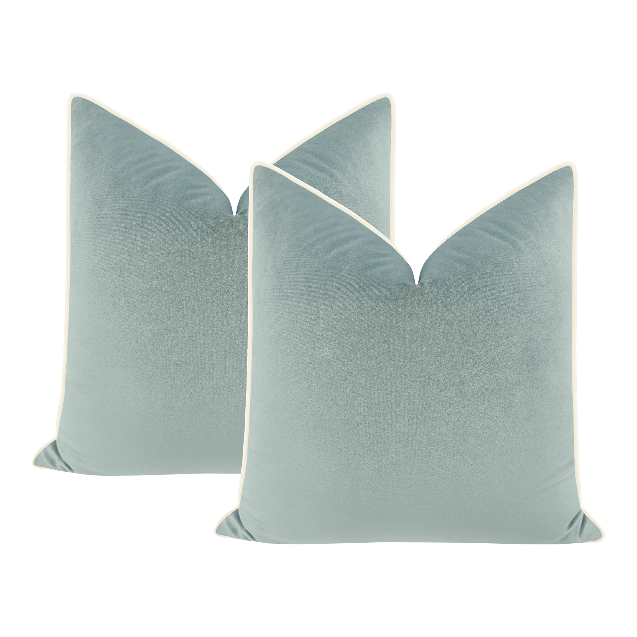 22 Cerulean Royal Velvet Cording Pillows a Pair Chairish