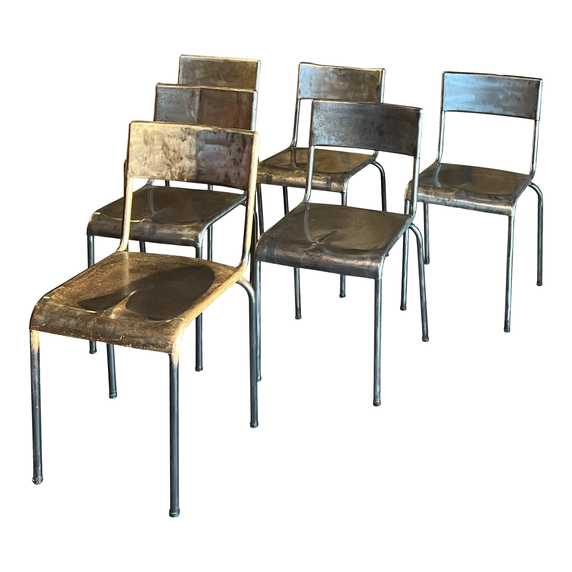 Italian Vintage Metal Chairs -Set of 6 | Chairish