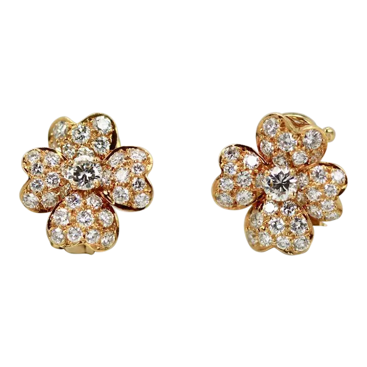 1990s Van Cleef & Arpels Cosmos Diamond Earrings - 2 Pieces - Great ...