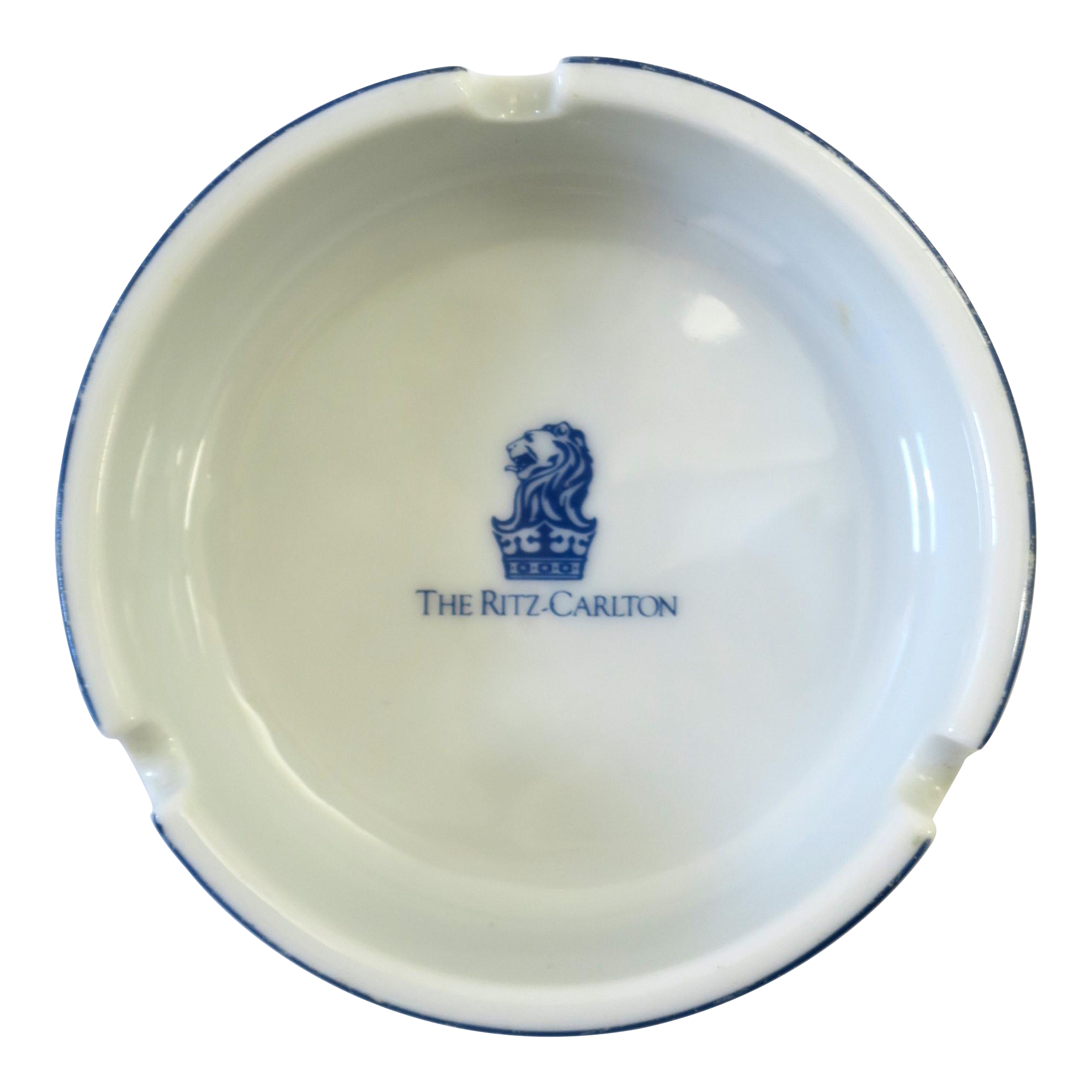 Ritz Carlton Blue and White Ashtray or Dish | Chairish