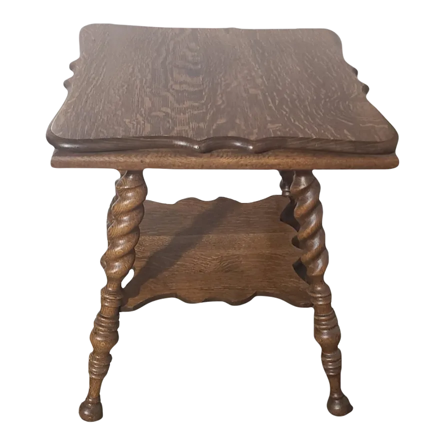Late 19th Century Oak Fern Parlor Table | Chairish