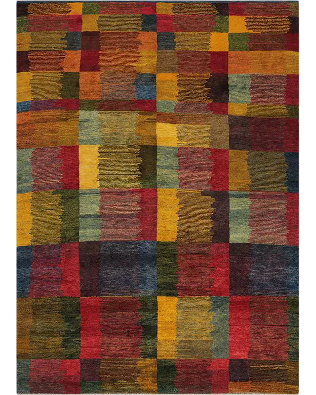 Handwoven Persian Gabbeh Area Rug 7'0" X 9'7" | Chairish