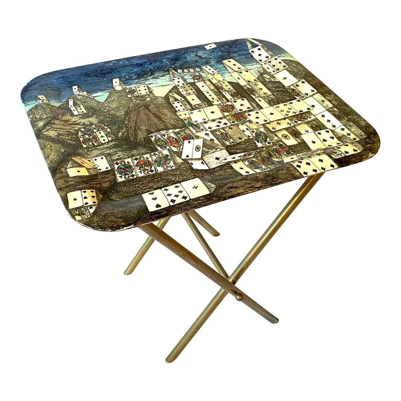 Mid-Century Folding Coffee Table "City of Cards", Piero Fornasetti ...