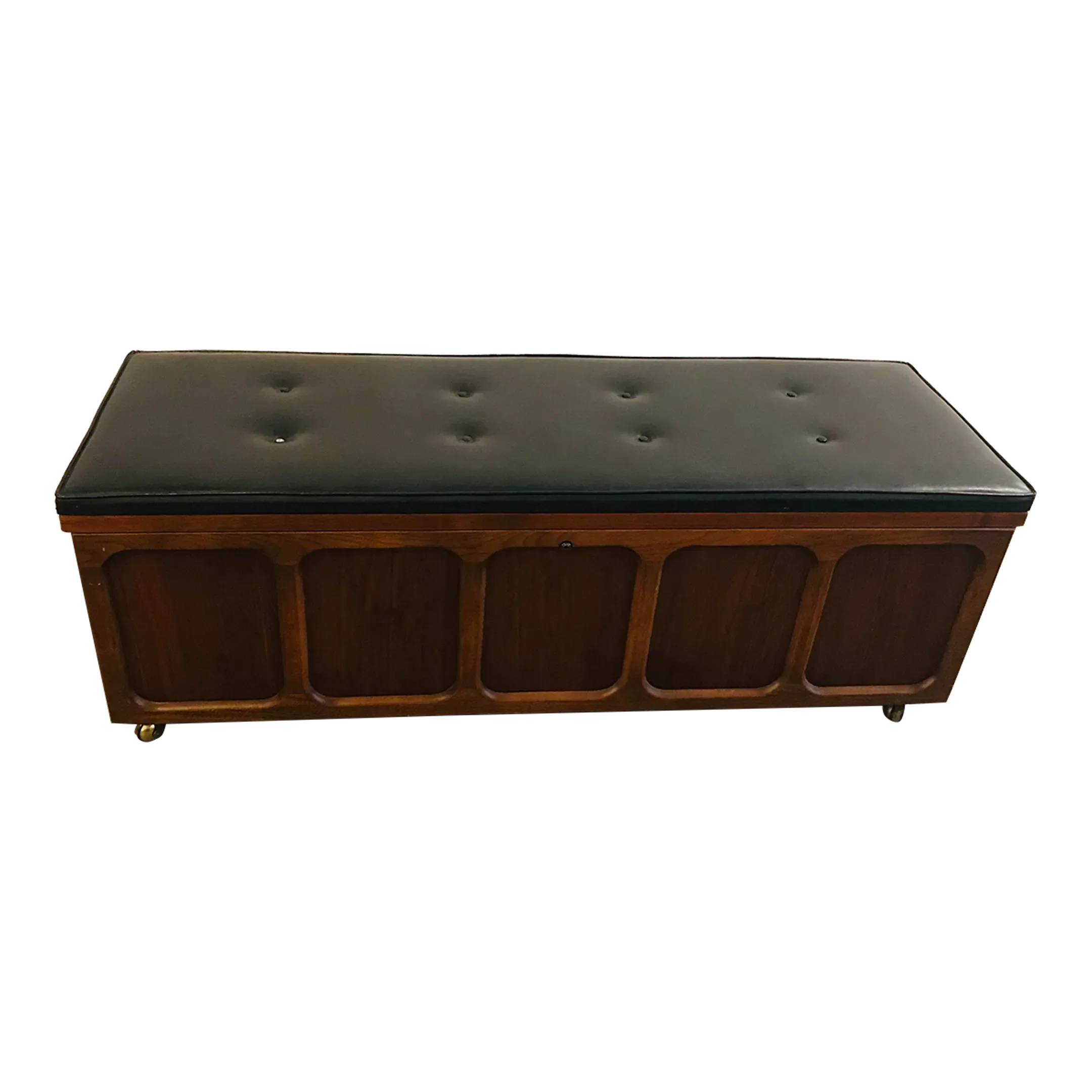 1960s Lane Altavista Record Cabinet and Bench Walnut Large Size | Chairish