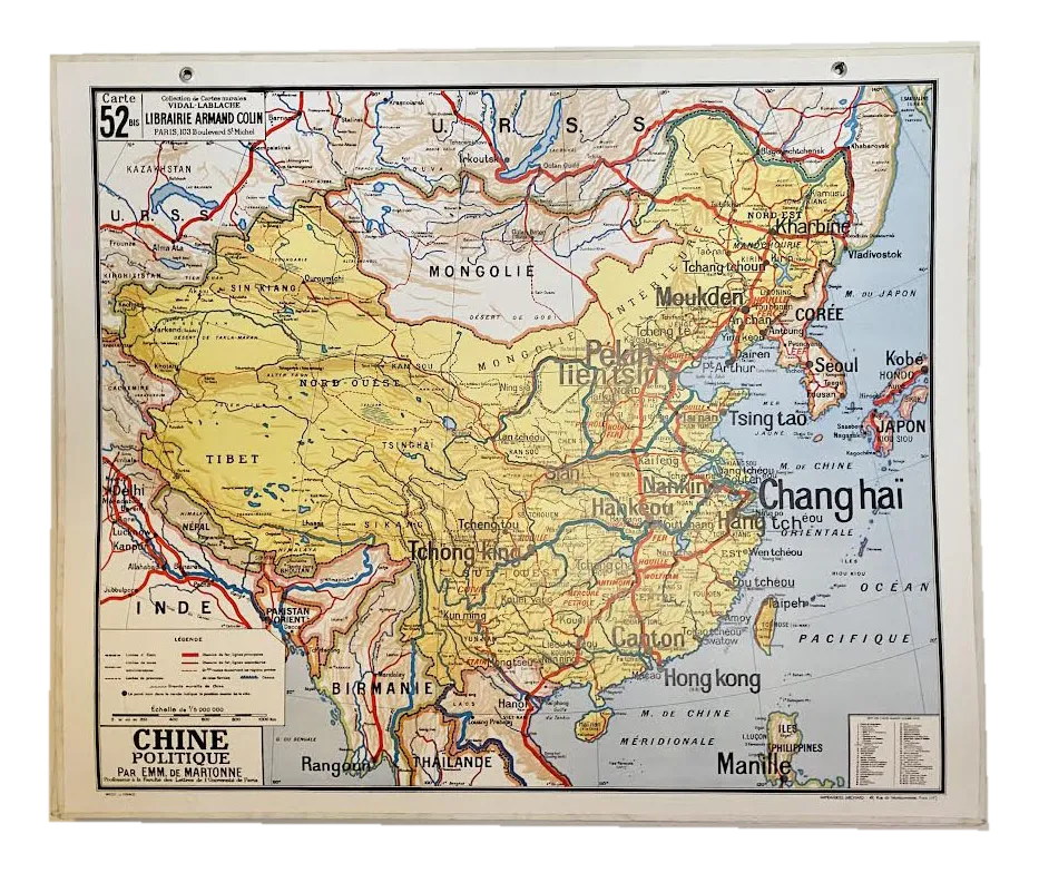 Map of China, 1960s | Chairish