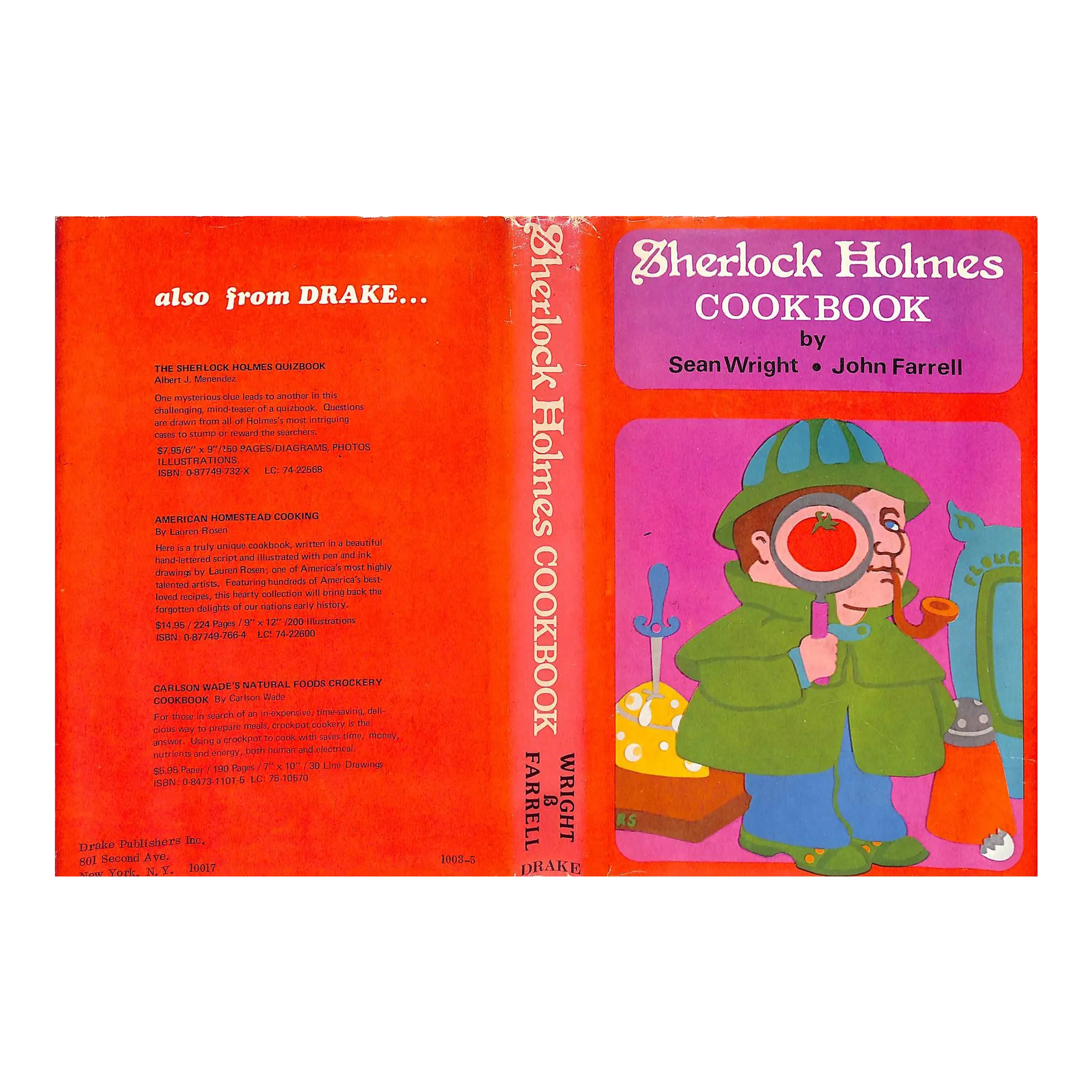 "The Sherlock Holmes Cookbook" 1976 Wright, Sean and Farell, John Book ...