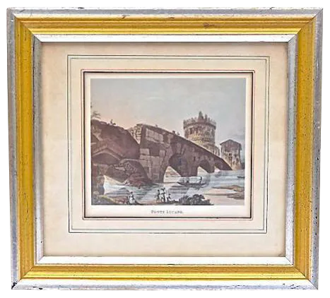 Antique Roman Bridge Ruins Engraving | Chairish