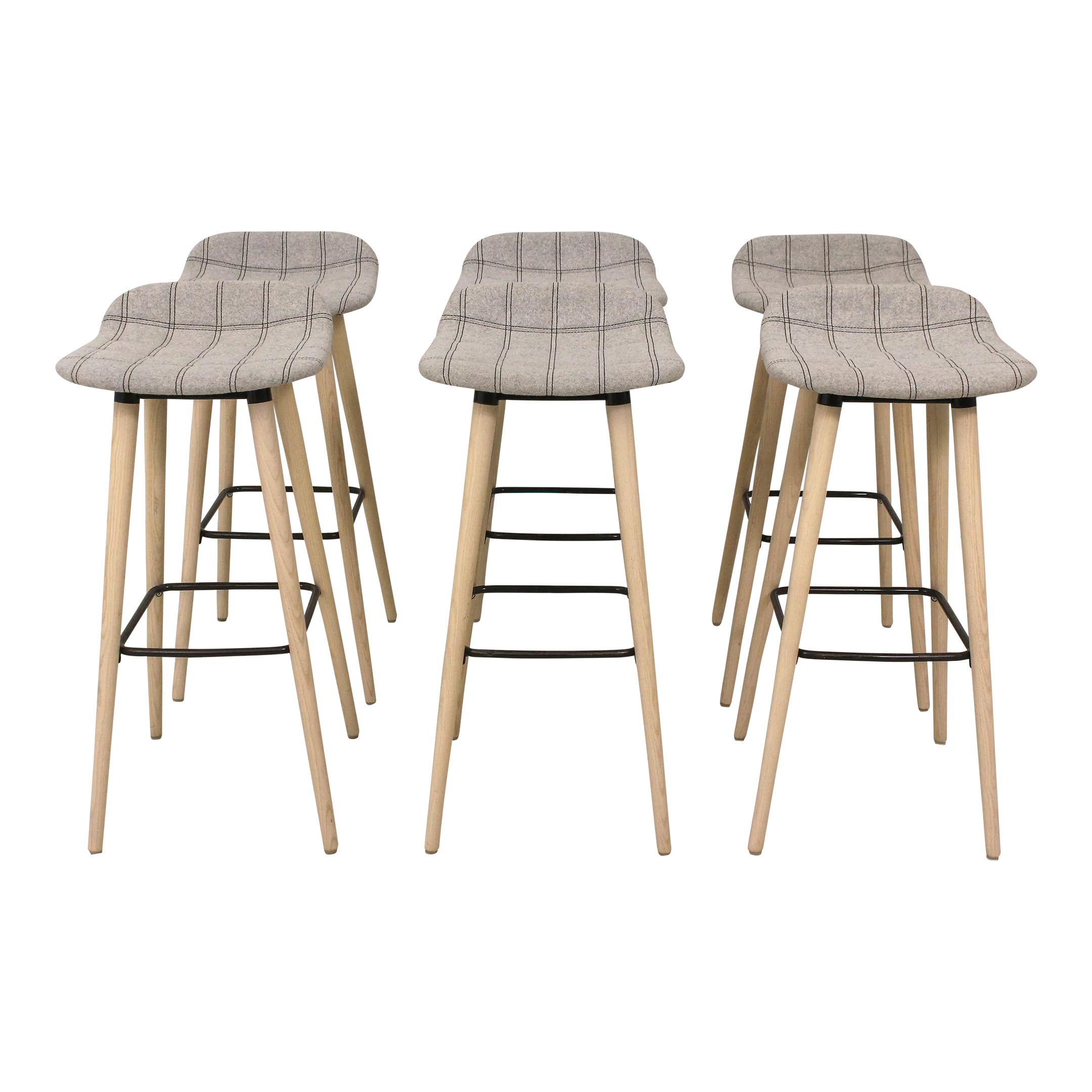 Set of 6 Offect Modern Design Bar Counter Chair Stools | Chairish