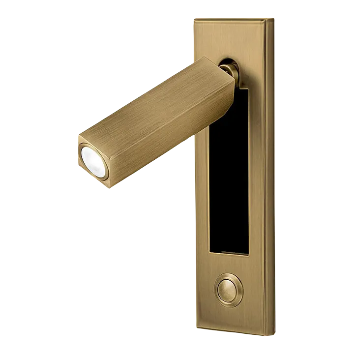 English Brass Led Dock Button Reading Light | Chairish