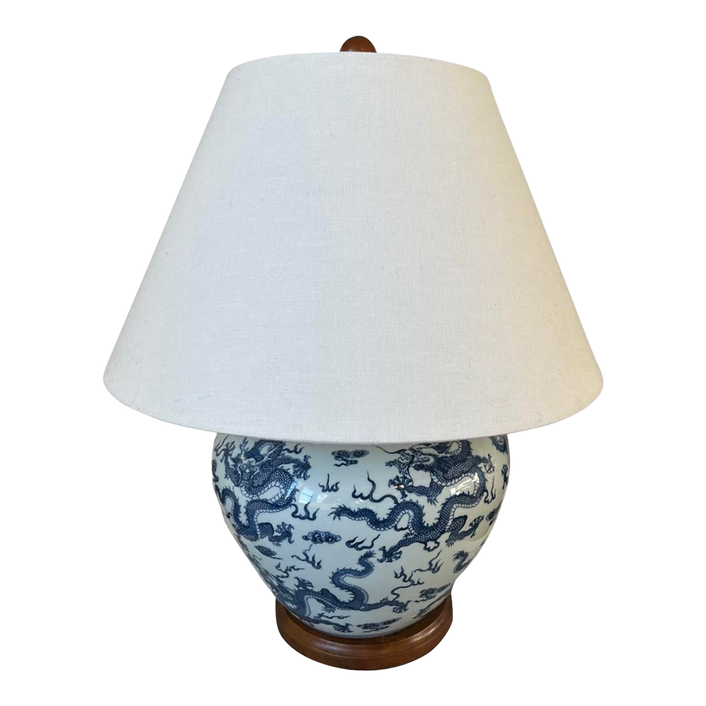 1990s Ralph Lauren Chinoiserie Dragon Lamp | Chairish