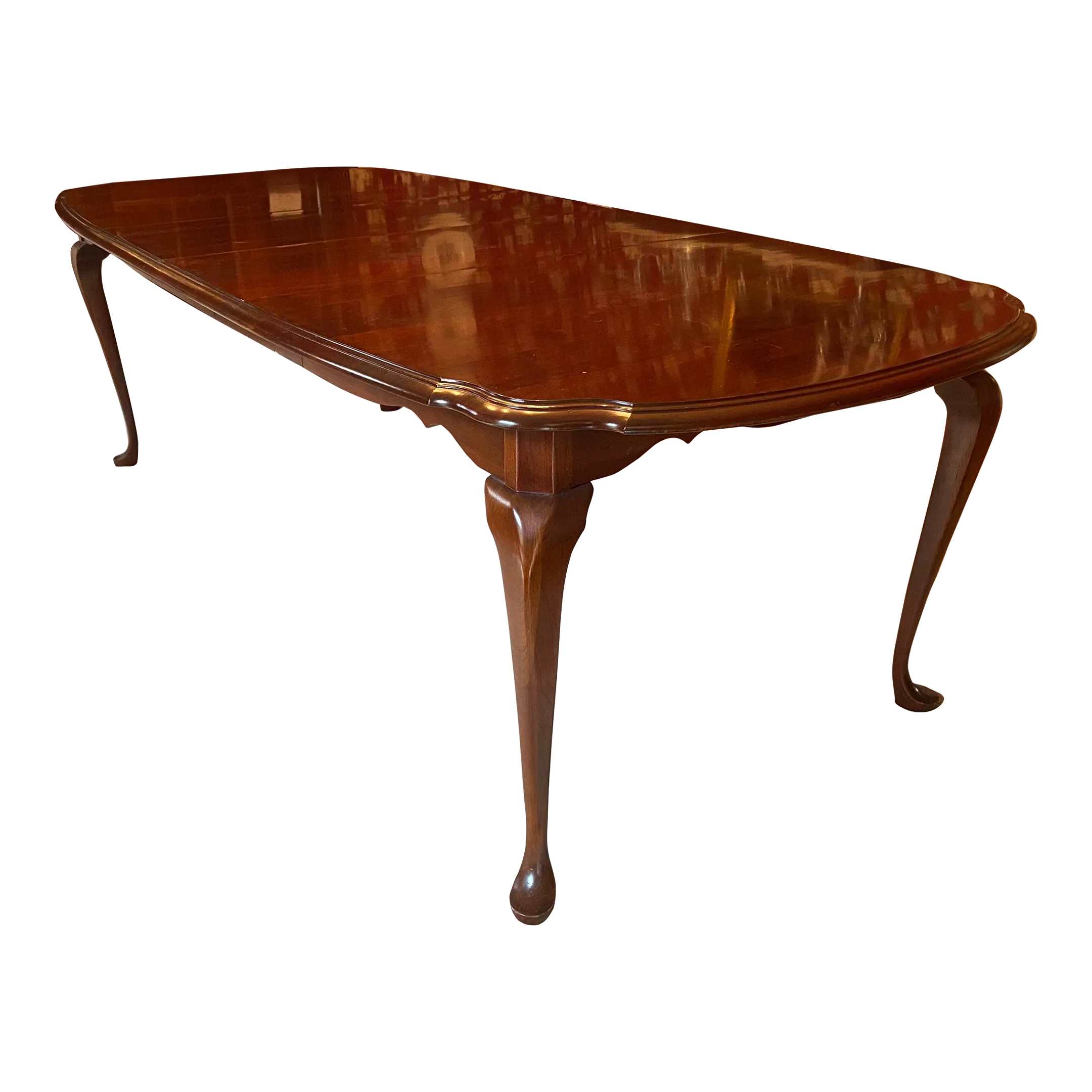 Late 20th Century Colonial Style Dining Table With Dark Stain | Chairish