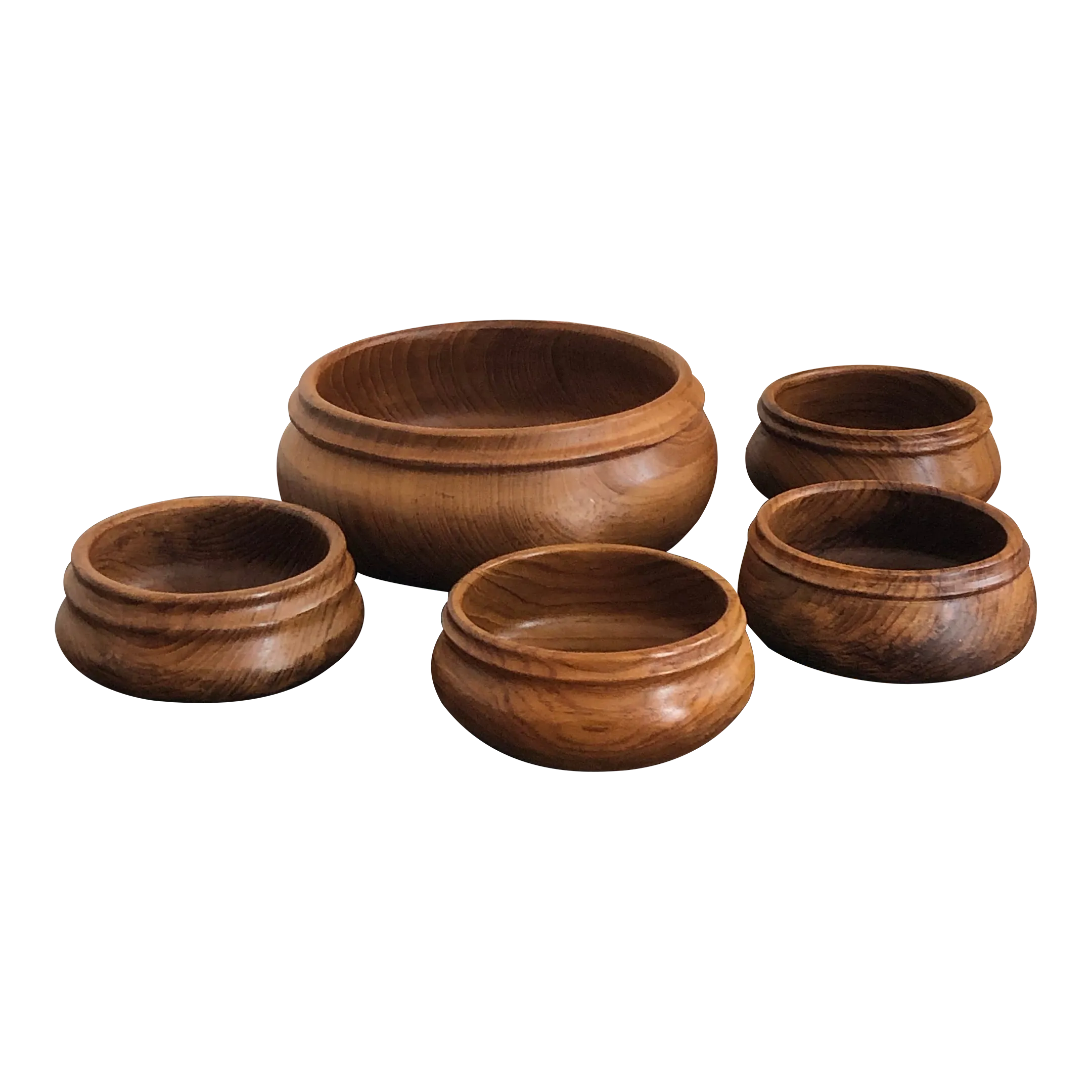 Circa 1980 Teak Wood Serving Bowls — a Set | Chairish