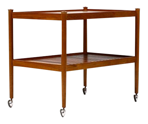 1960s Danish Modern Teak Bar Cart | Chairish