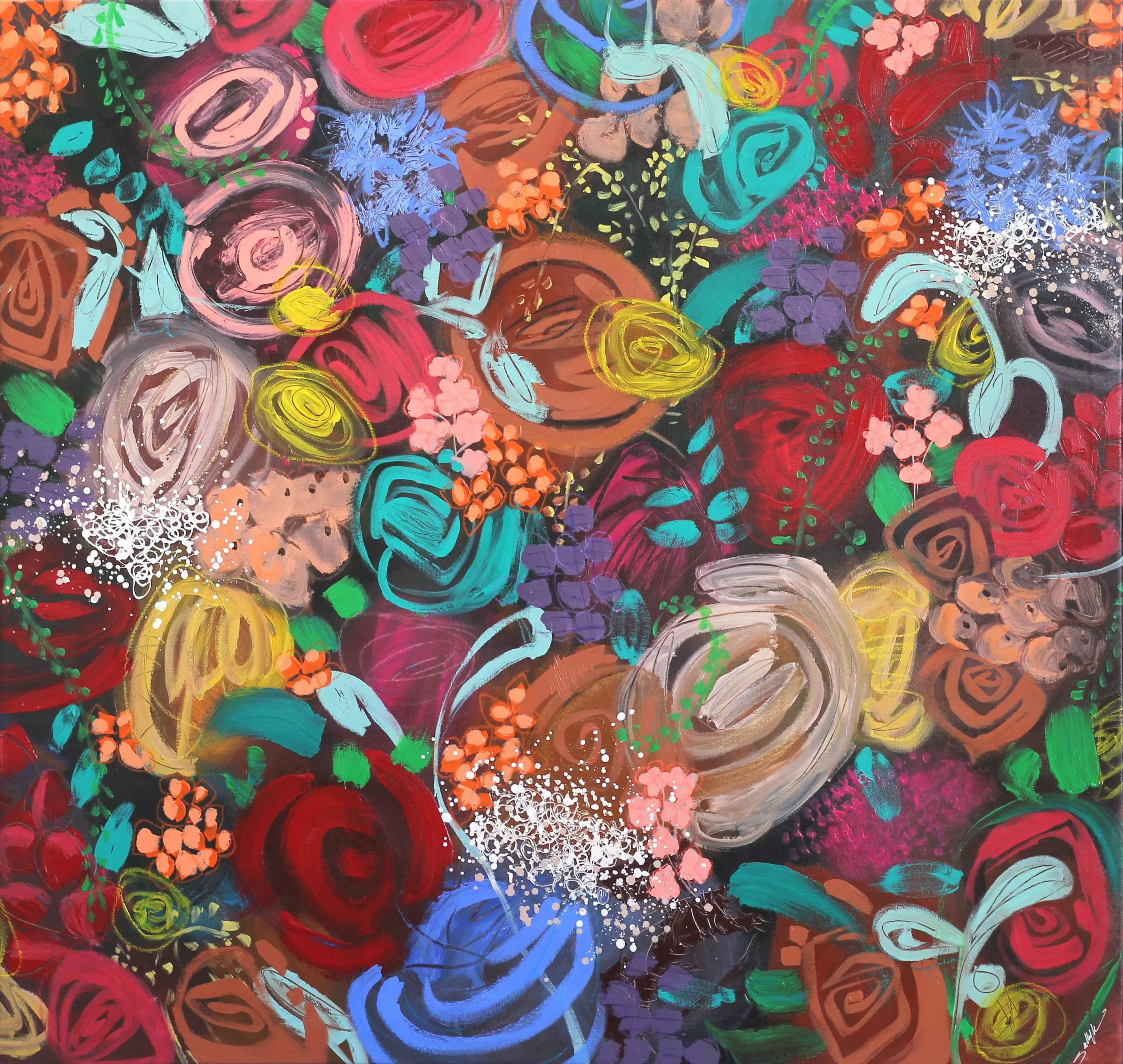 Sally K "Bloom I" Original Painting | Chairish