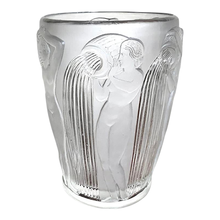 René Lalique Danaides Glass Vase, France, 1926, Art Deco Antique Clear ...