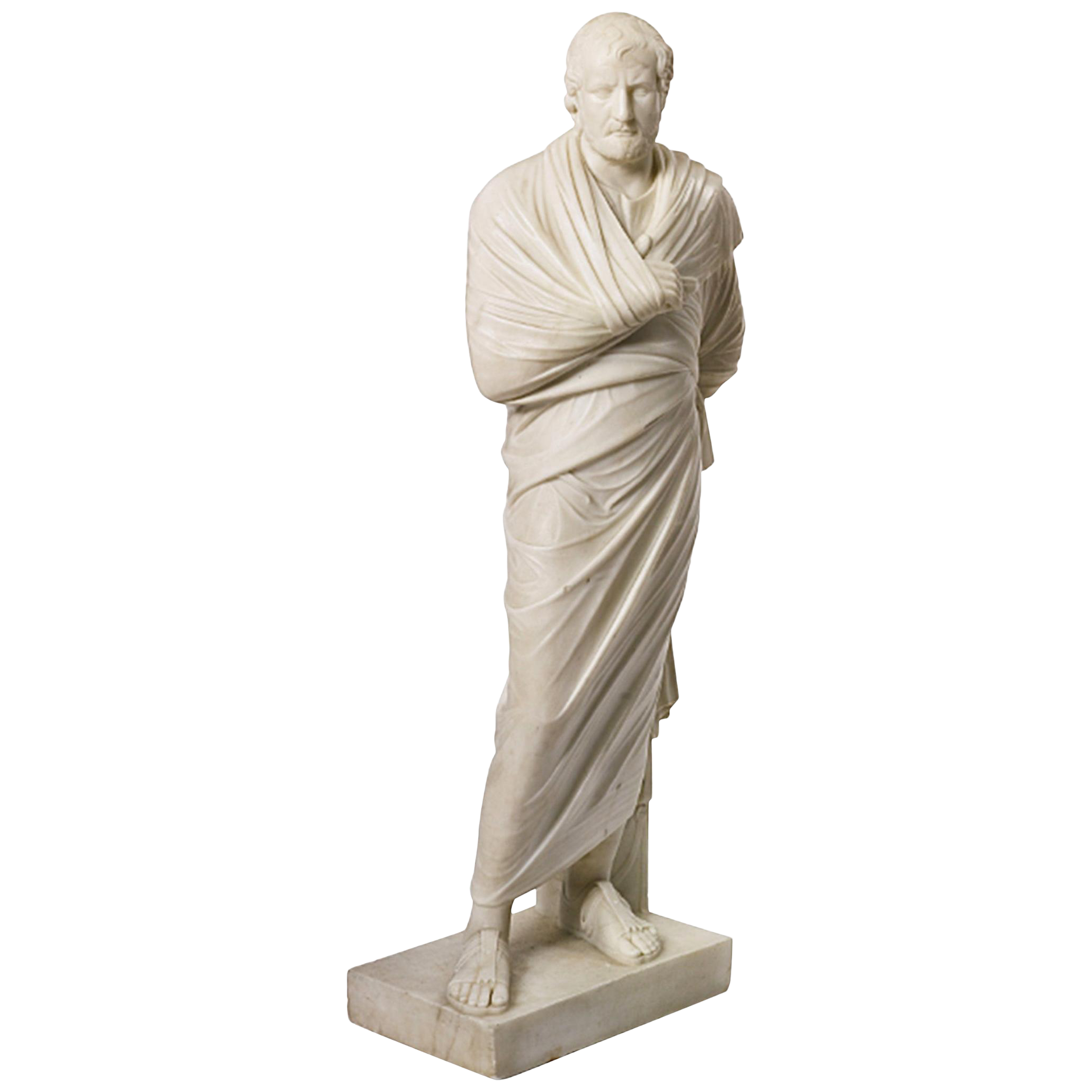 19th Century Marble Statue of Aristedes, Signed by Giacomo Cali | Chairish