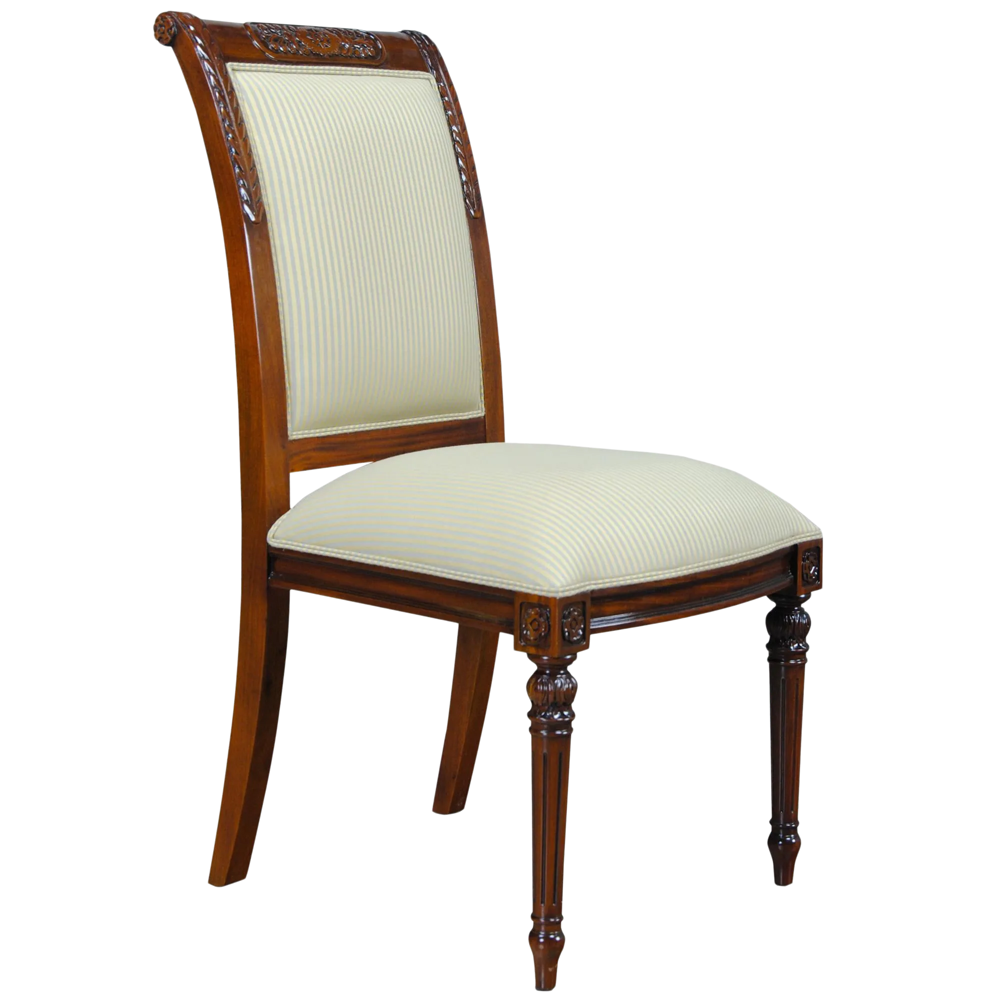 Niagara Furniture Carved Empire Upholstered Side Chair | Chairish