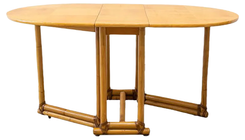 Mid-Century Winged Table with Legs in Bamboo | Chairish