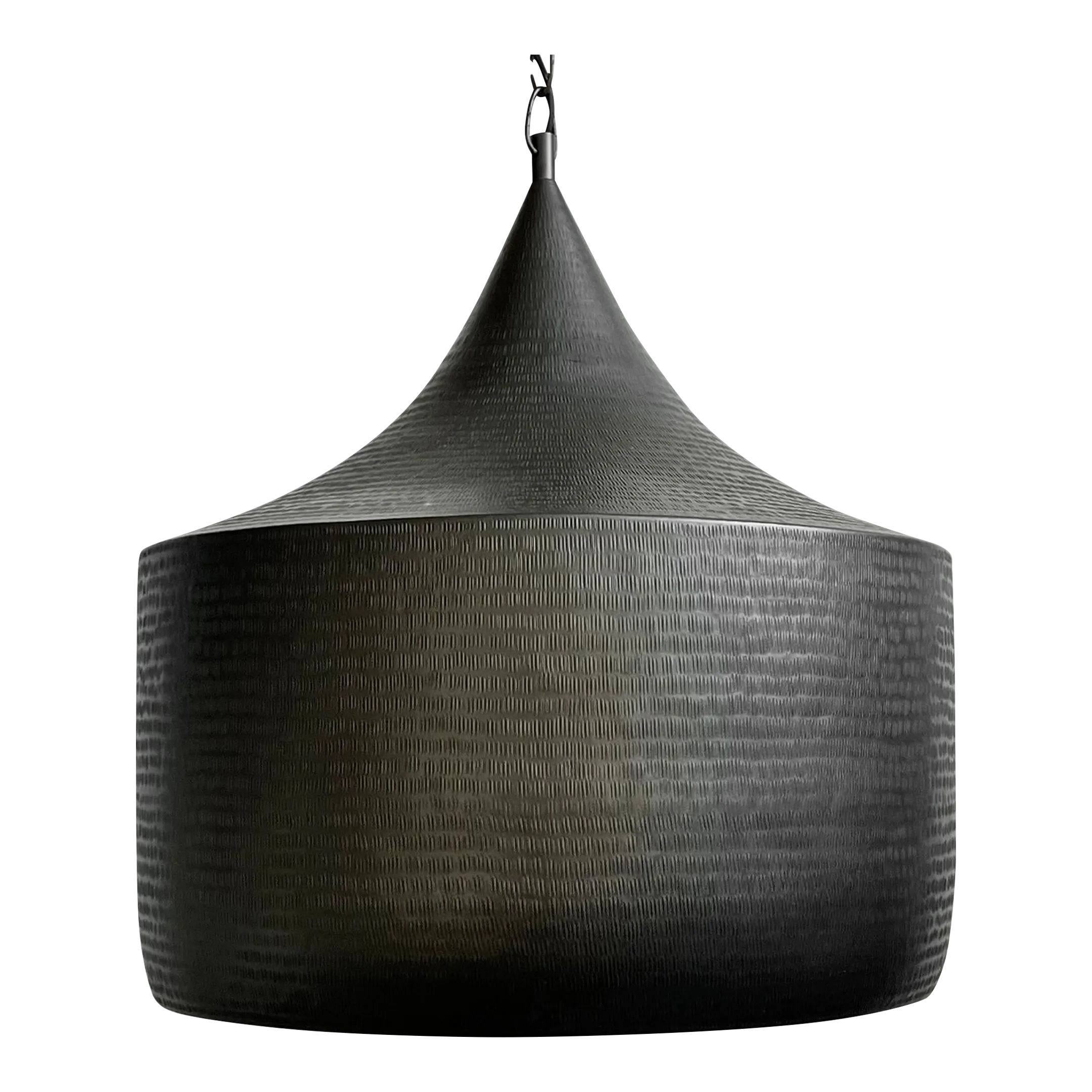 Hammered Bronzed Copper Hat Pendant Light | Chairish