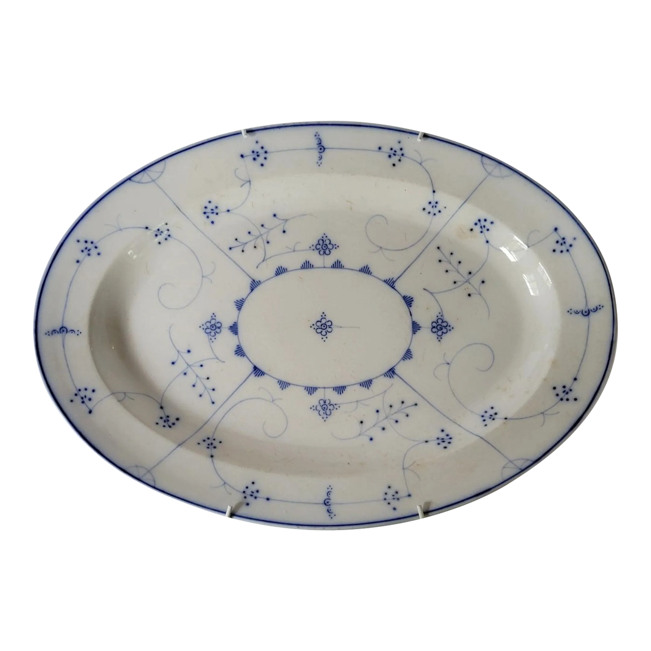 Antique Villeroy & Boch Dresden Blue and White Platter, 21" Long | Chairish