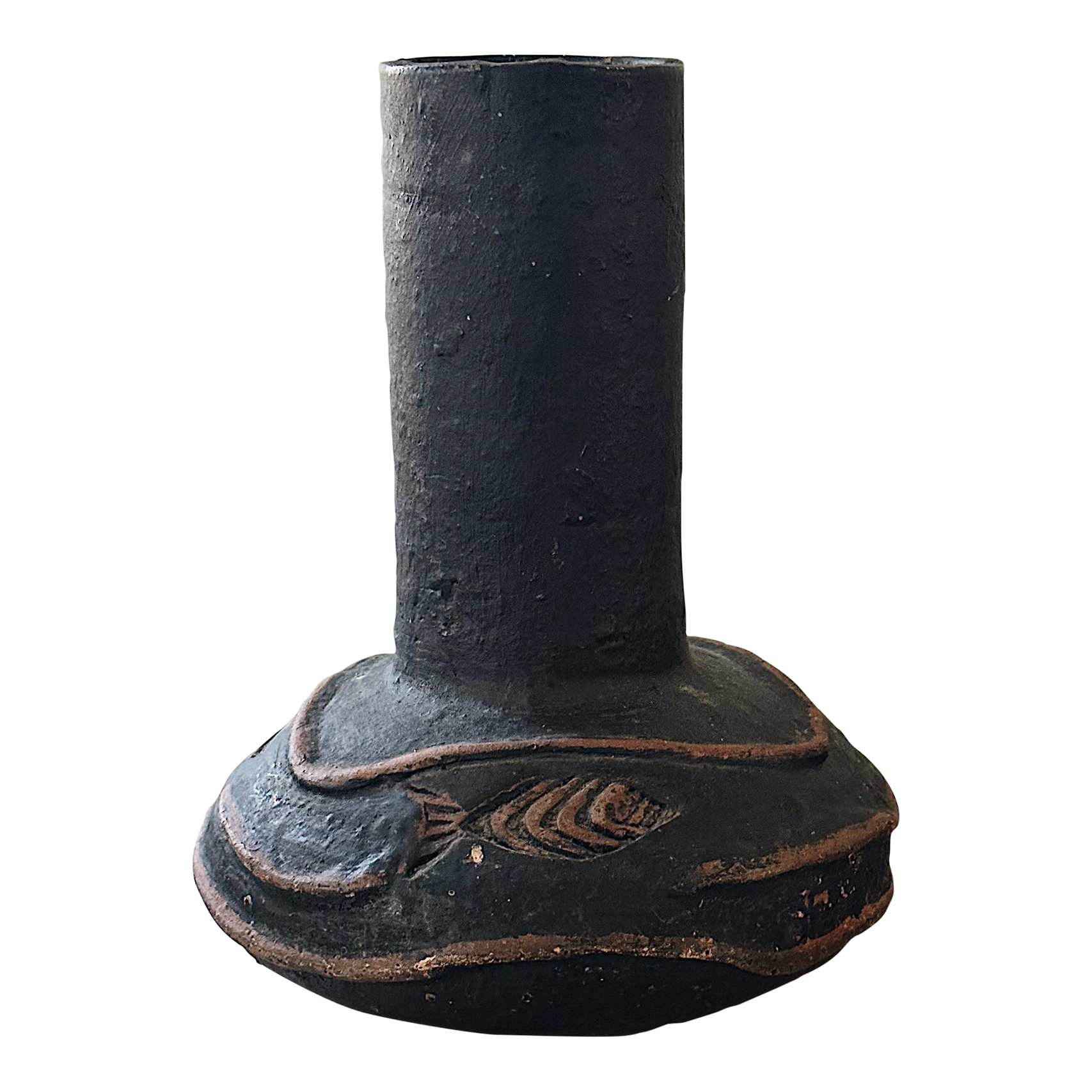 Vintage Colin Thorburn Handmade British Studio Pottery Fish Vase | Chairish