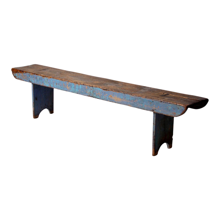 Antique Painted Wooden Bench | Chairish