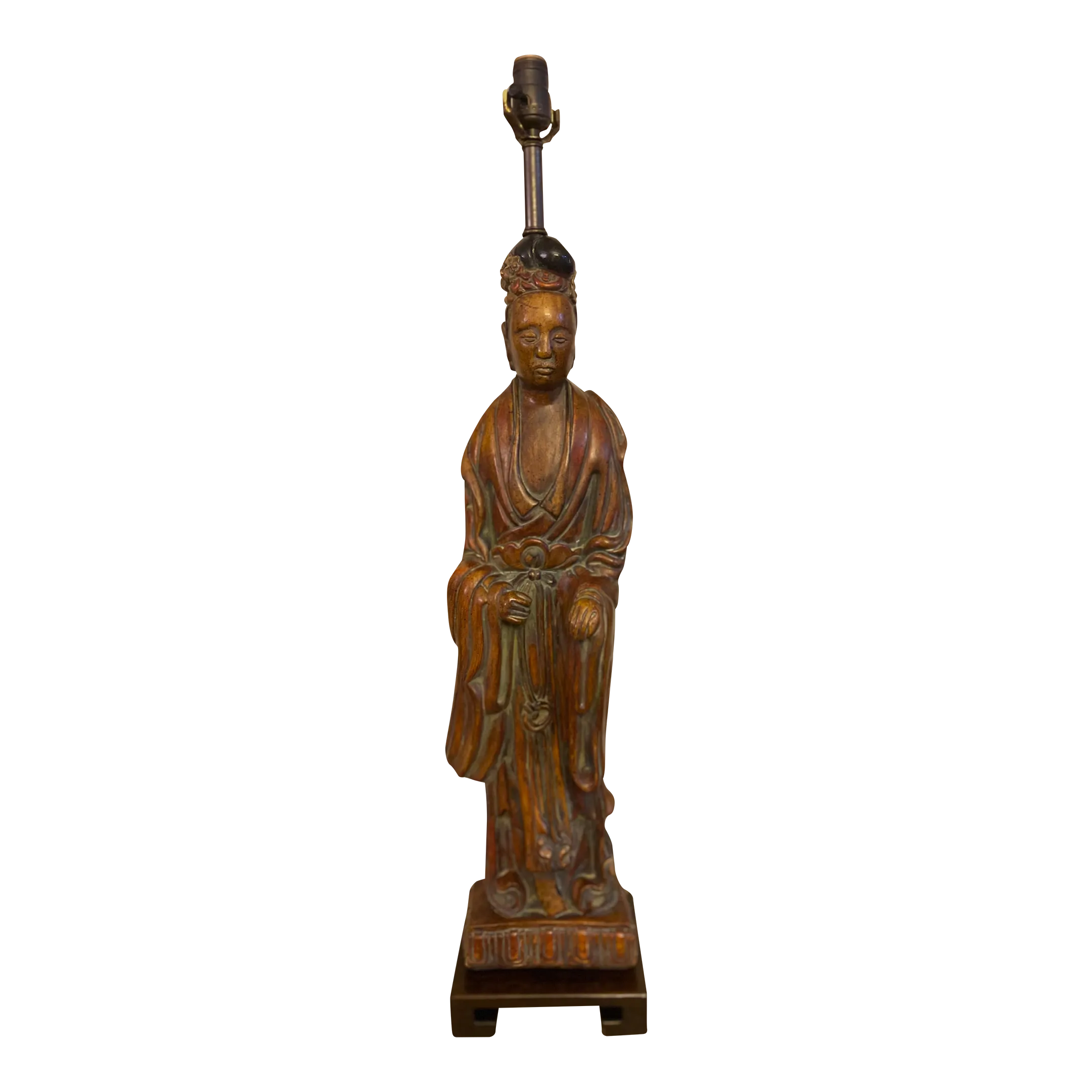 1940s Hollywood Regency Goddess Quan Yin Lamp | Chairish