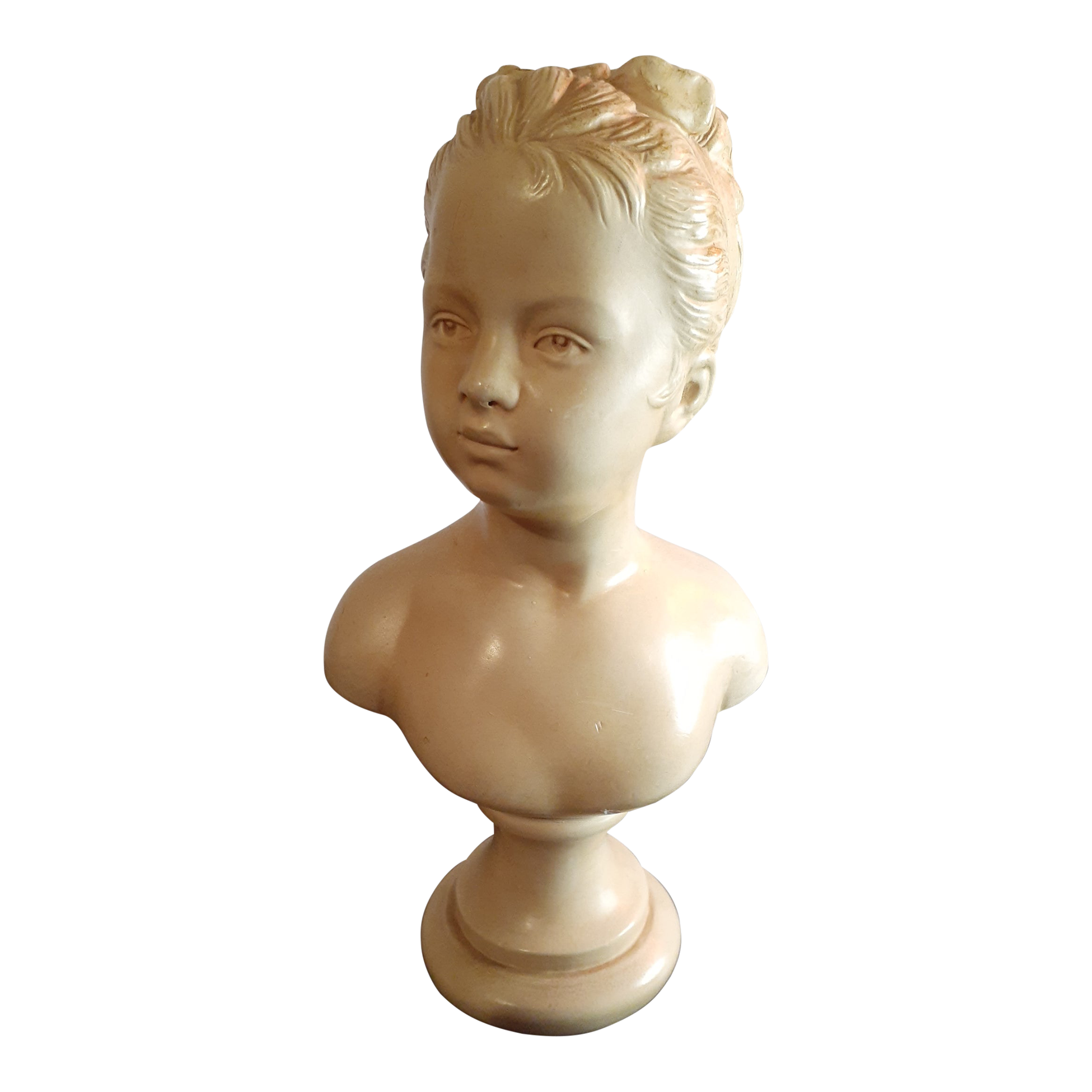 1970s Alexander Backer Chalkware Bust of Girl Sculpture | Chairish