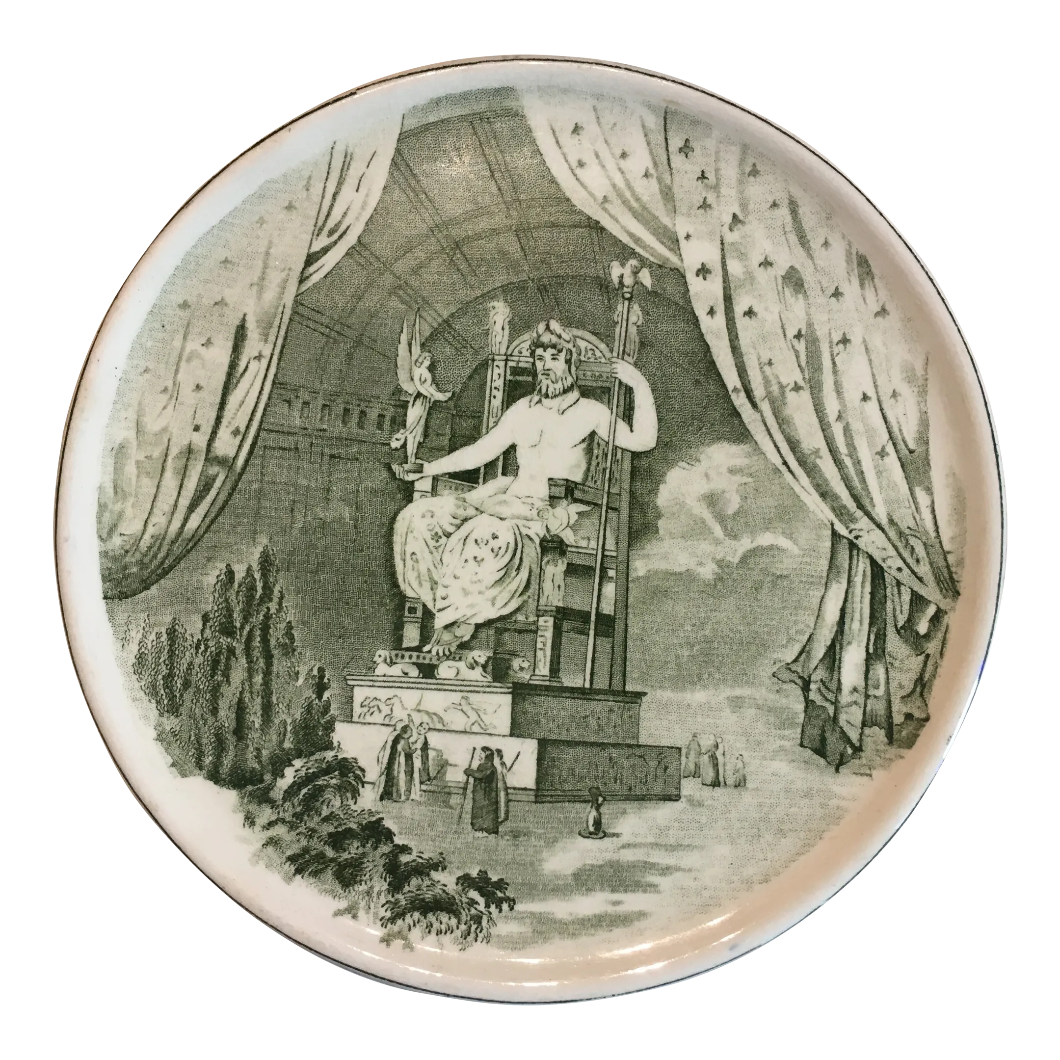 19th Century Copeland and Sons Stoke-On-Trent Circular Tile: The Statue ...
