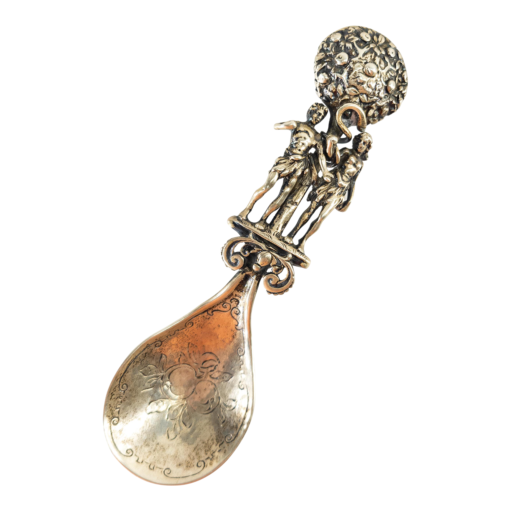 19th Century German 13 Loth Adam and Eve Silver Spoon | Chairish