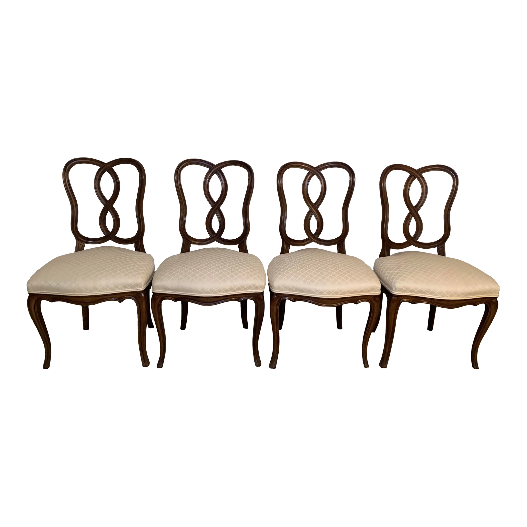 Mid 20th Century Vintage Serpentine Dining Chairs, Set of 4 | Chairish