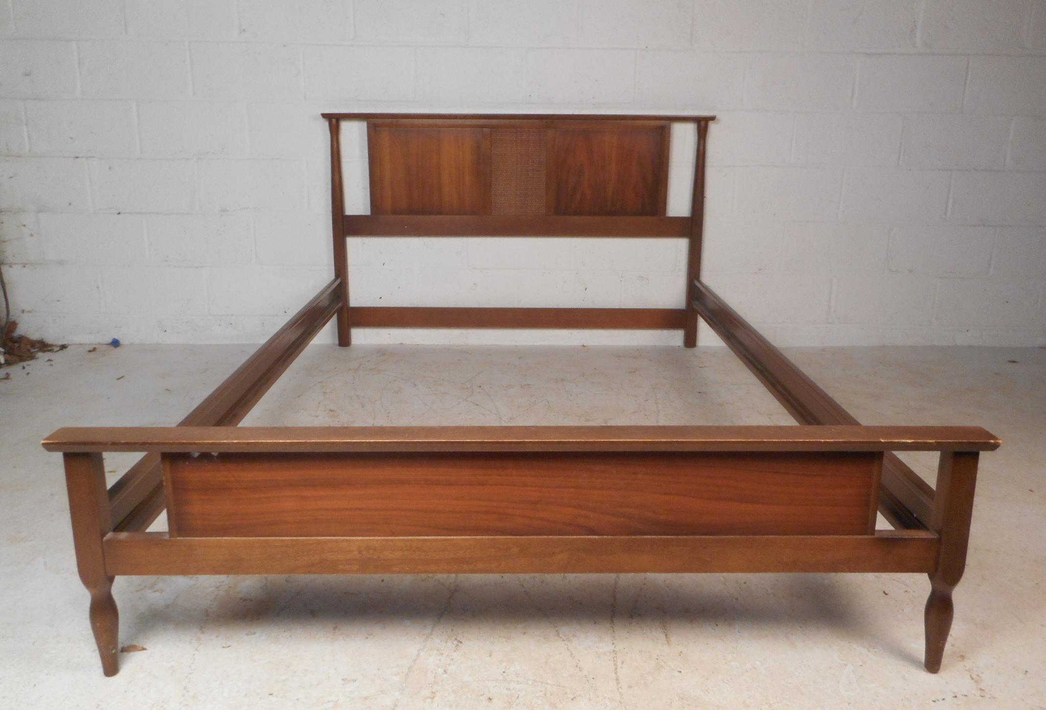 Mid Century Modern Full Size Walnut Headboard and Footboard Chairish