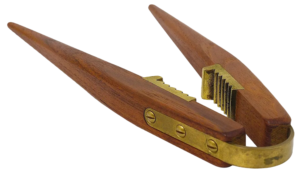 Mid-Century Teak and Brass Nutcracker by Poul Knudsen, Denmark, 1950s ...