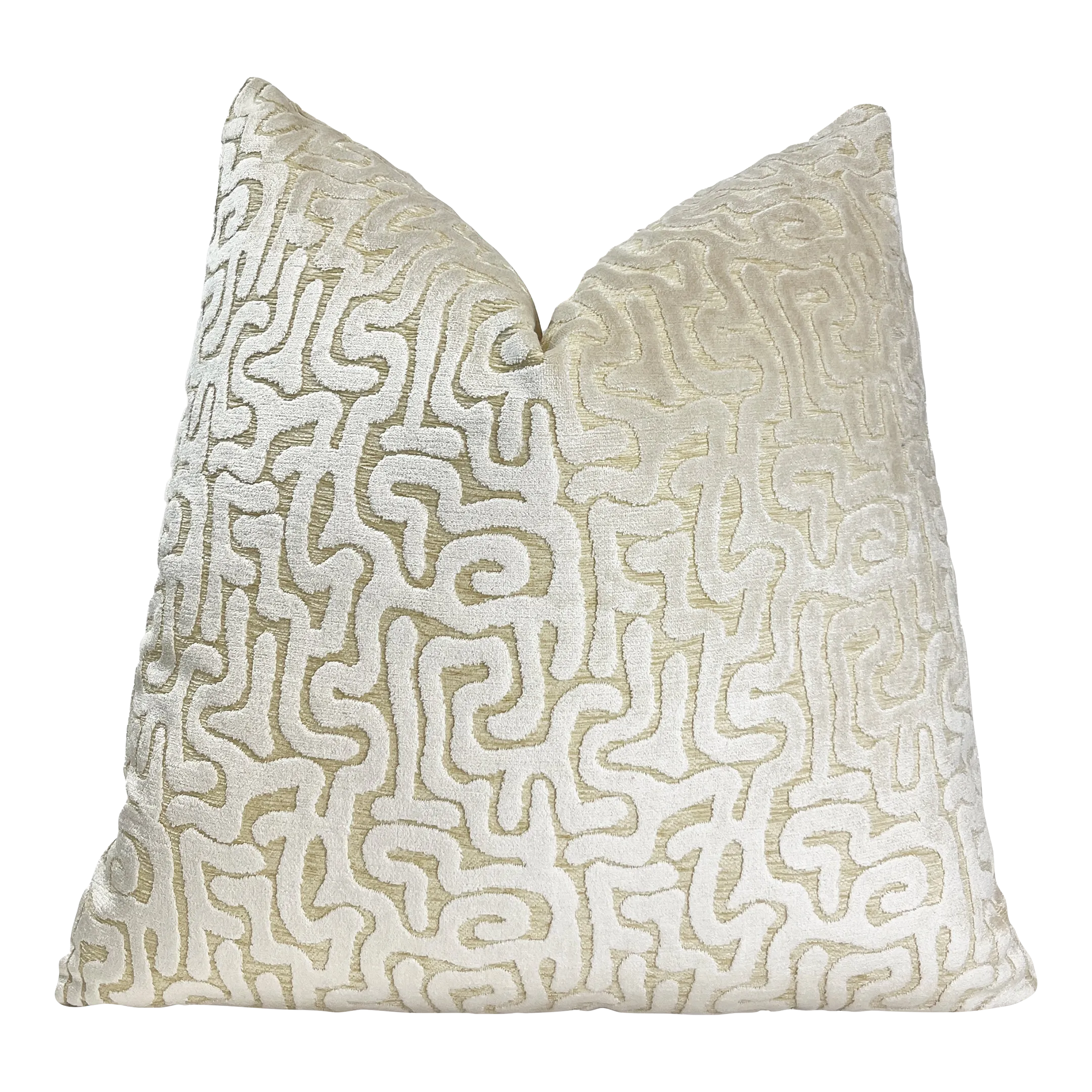 Pearl Maze Velvet Throw Pillow With Feather Down Insert | Chairish
