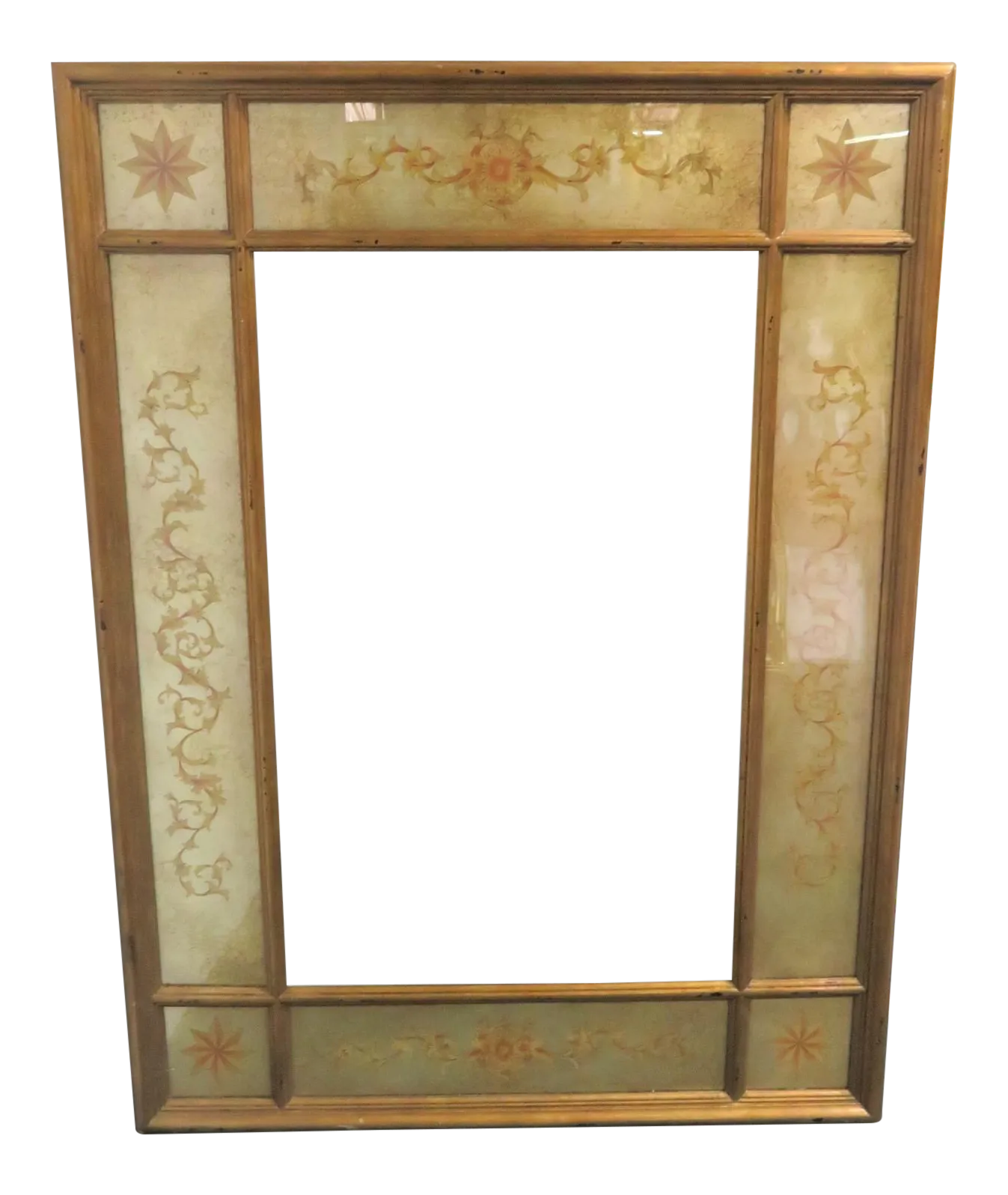 Theodore Alexander Distressed Eglomise Mirror | Chairish