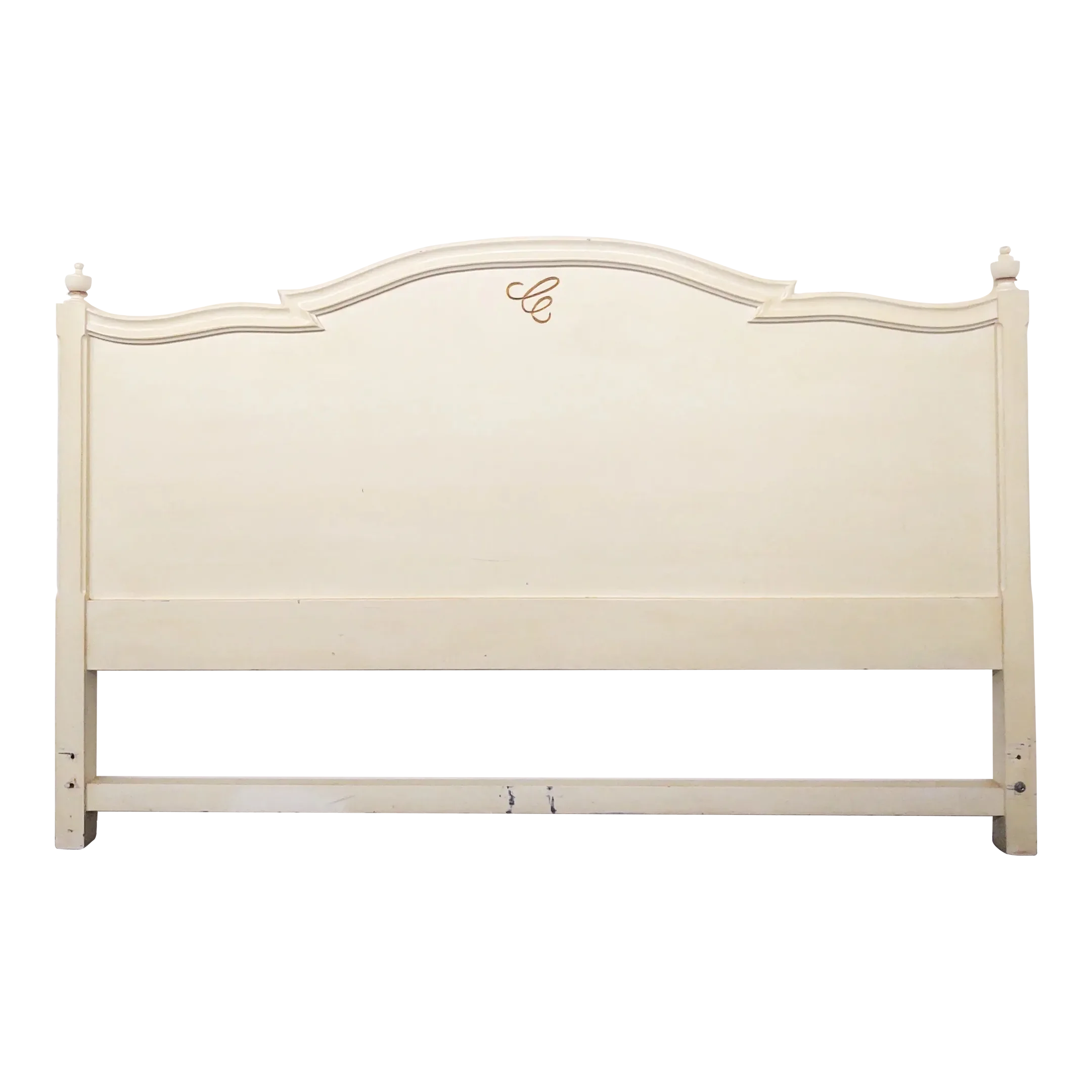 1980s Hotel Carlyle Signature "C" King Painted Wood Headboard | Chairish