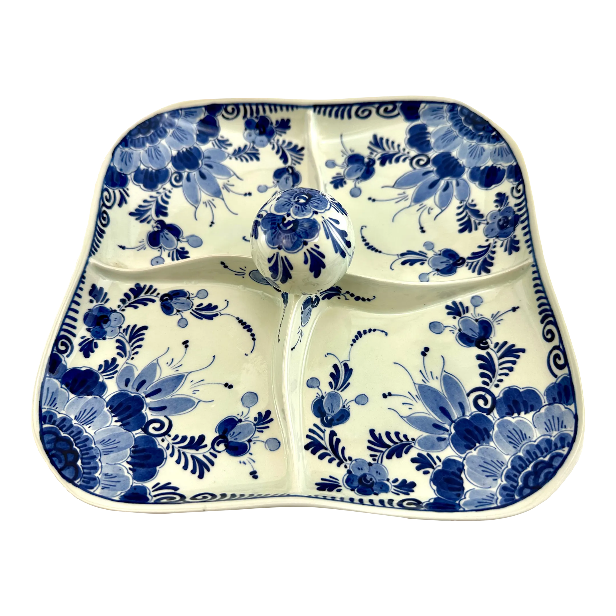 Vintage Delft From Regina 1930's Blue and White Divided Serving Tray ...