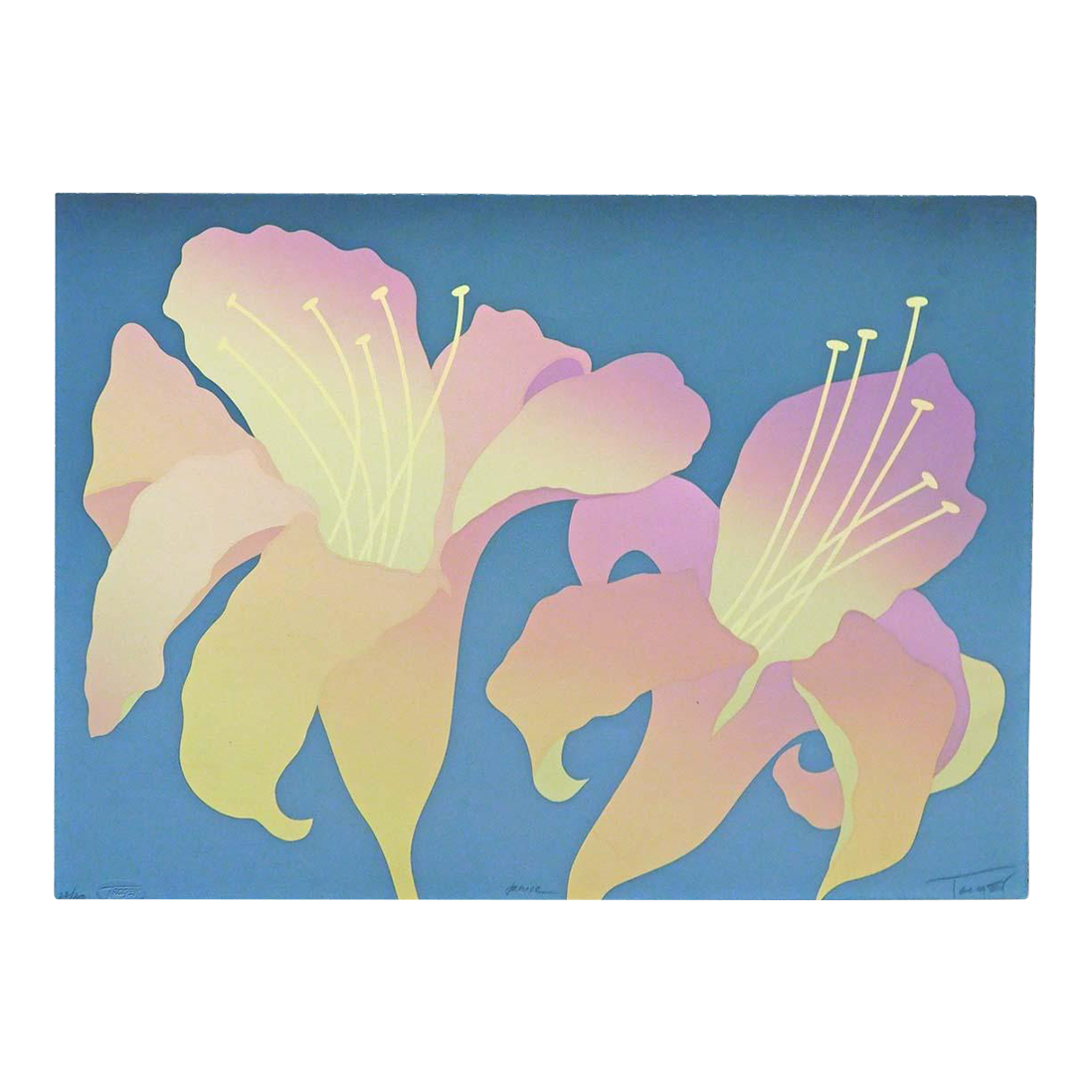 1980s Don Trager "Janice" Signed & Numbered Serigraph Floral Art | Chairish