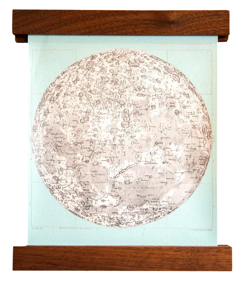 Aqua Mini Moon Chart Art Print | Chairish