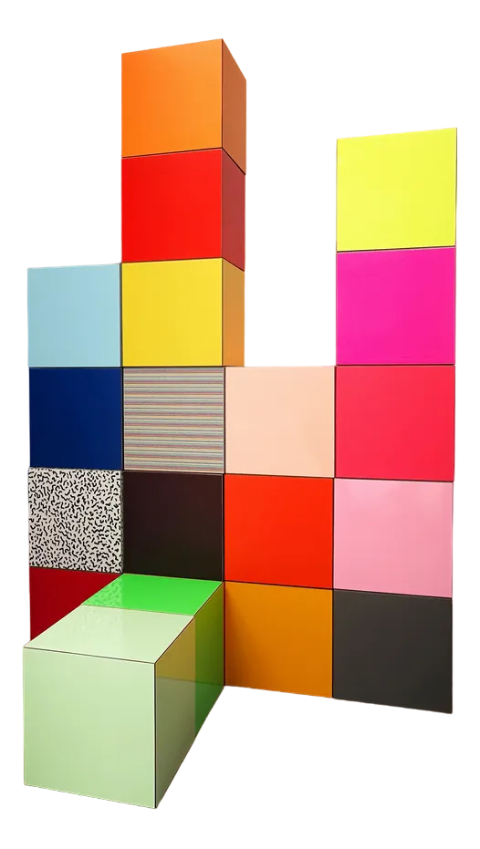 Magnetic Coloured Cubes from Paul Kelley, Set of 10 | Chairish