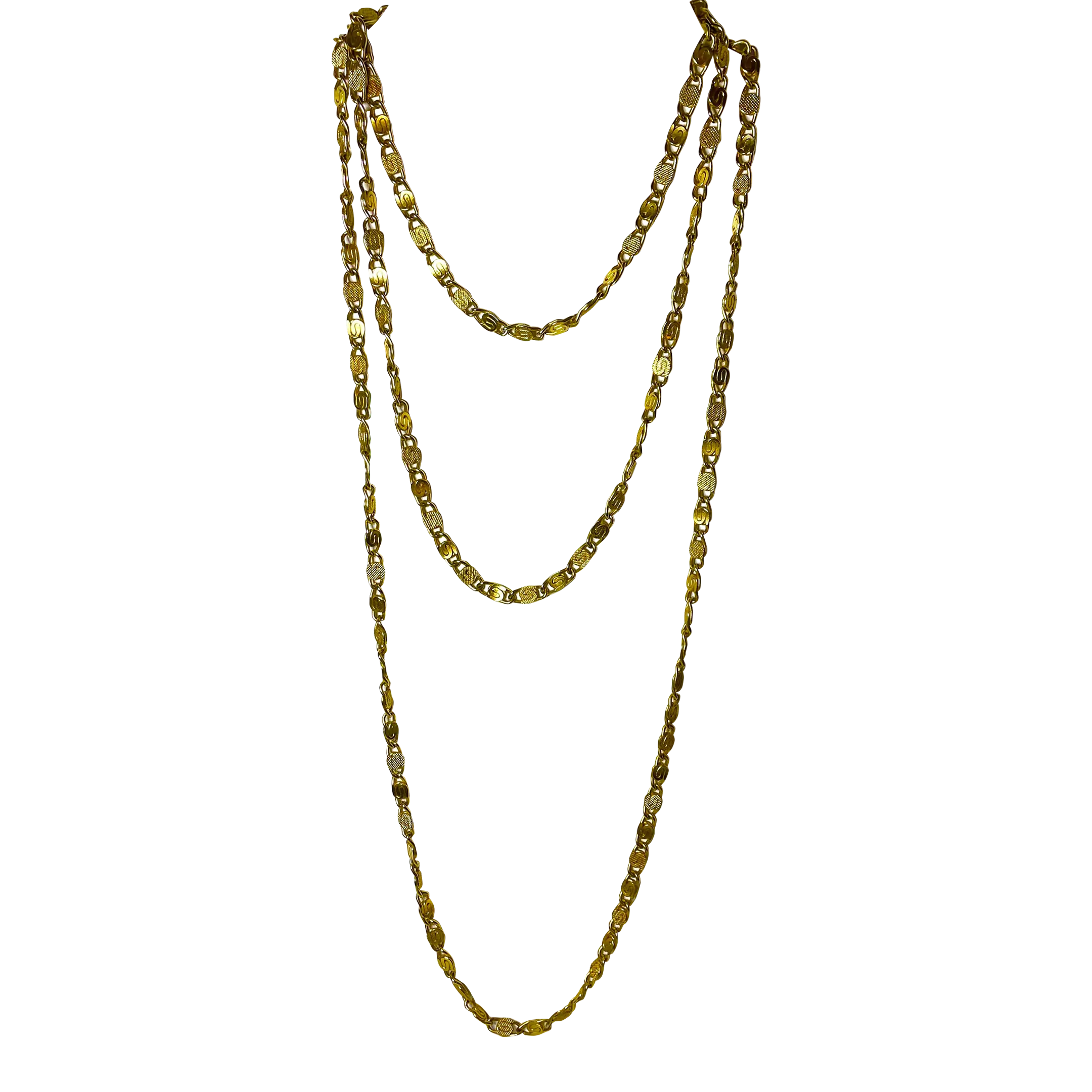 Mid 20th Century Vintage Gold Opera Chain | Chairish