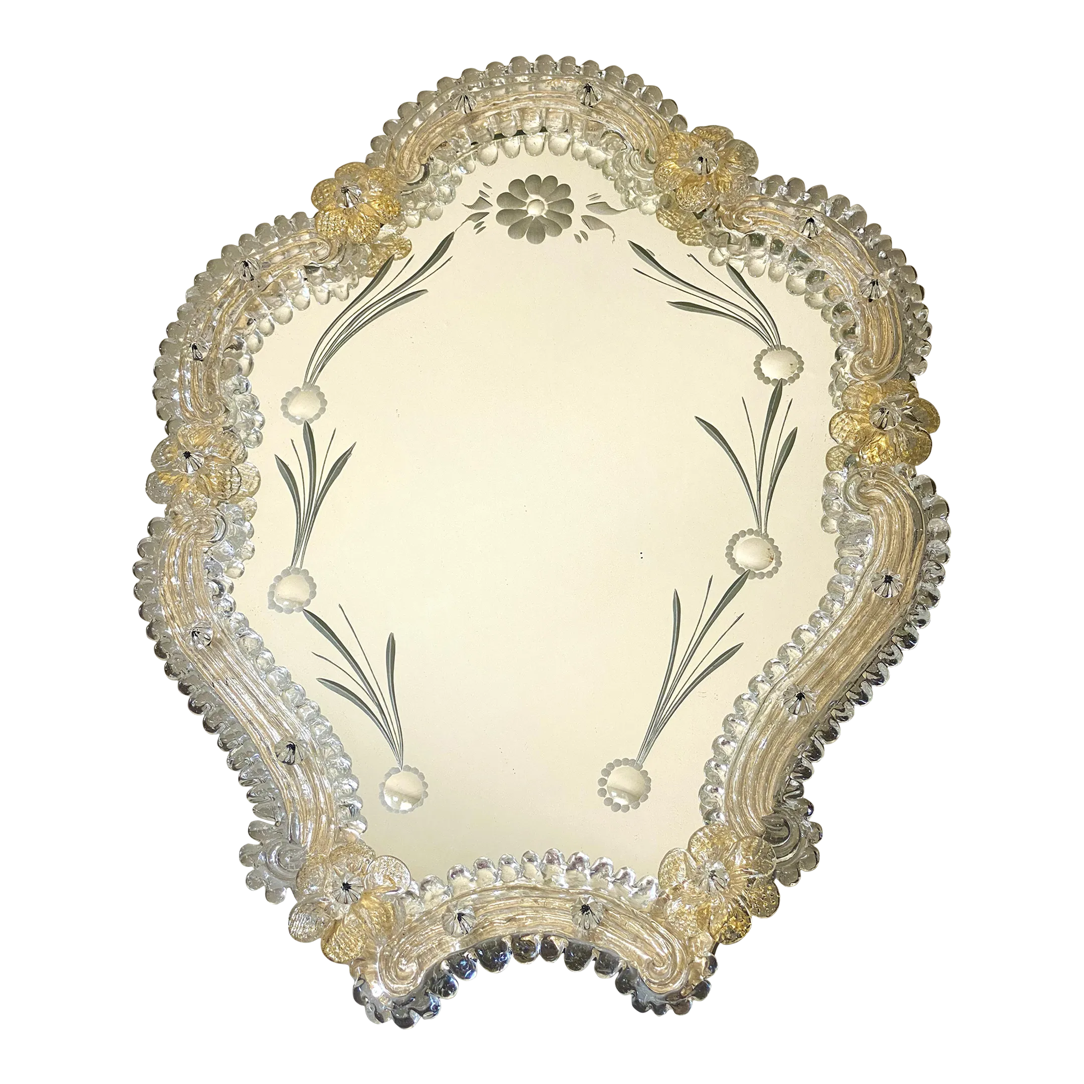Contemporary Venetian Table Mirror Frame With Trasparents and Gold-Leaf ...