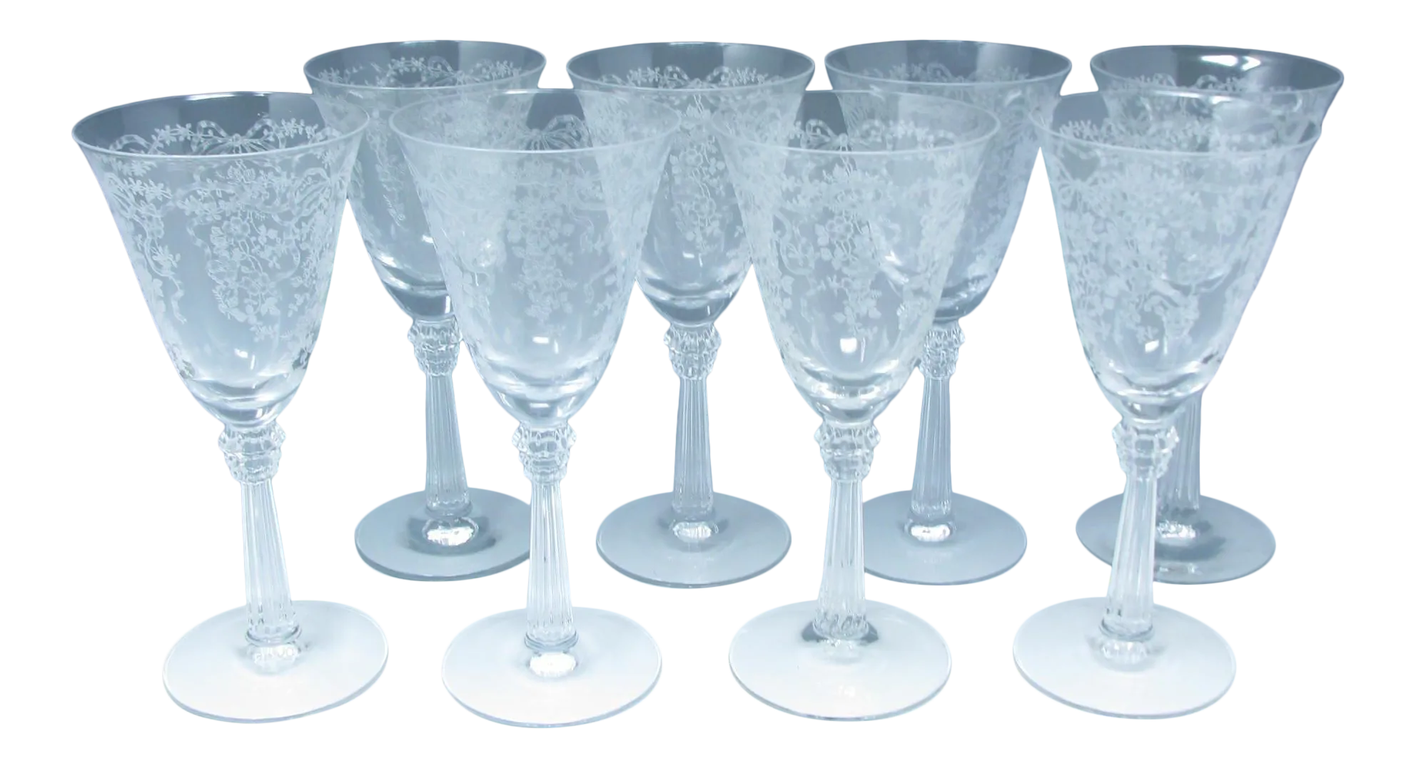 Vintage Fostoria Romance Etched Glass Wine or Water Goblets With ...