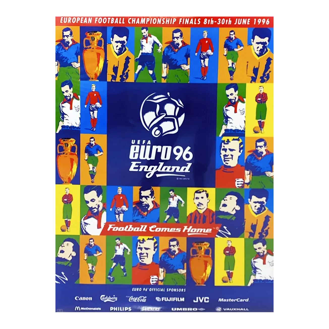 1996 Euro 96 England Poster | Chairish
