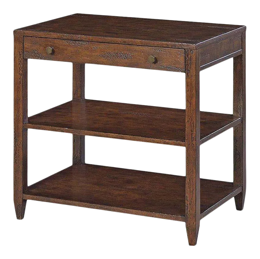 Classic Mahogany Finish Wide Side Table | Chairish